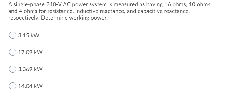 Solved A single-phase 240-V AC power system is measured as | Chegg.com