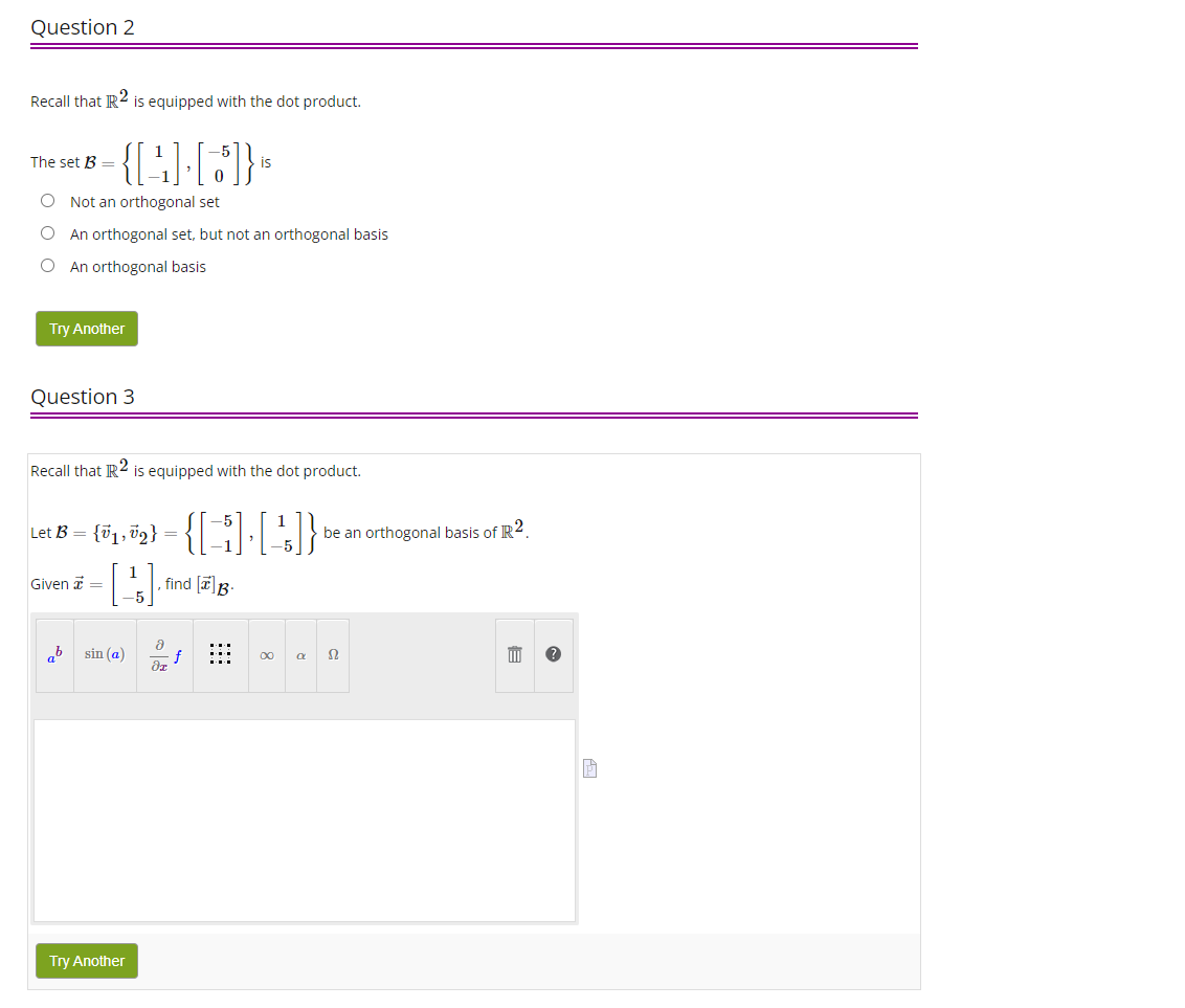 Solved Recall that R2 is equipped with the dot product. The | Chegg.com