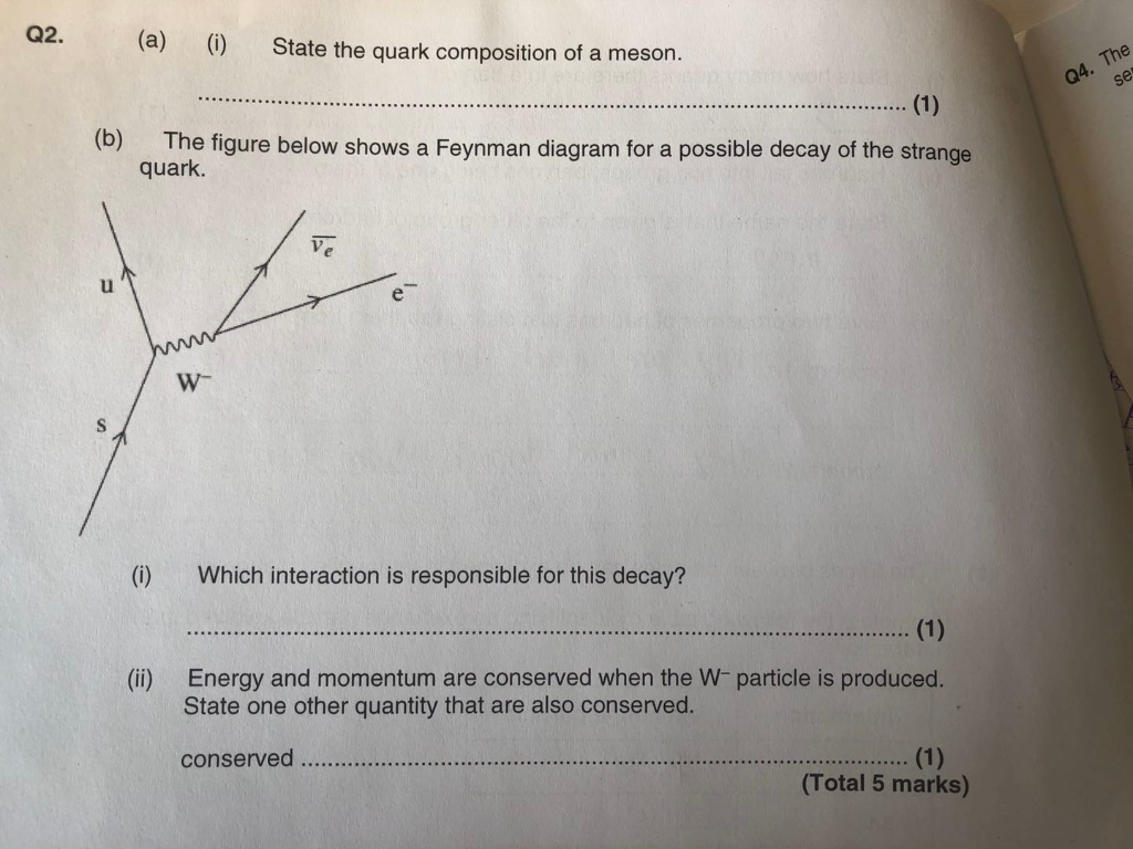 Solved Q2. (a) (a) () (i) State the quark composition of a | Chegg.com