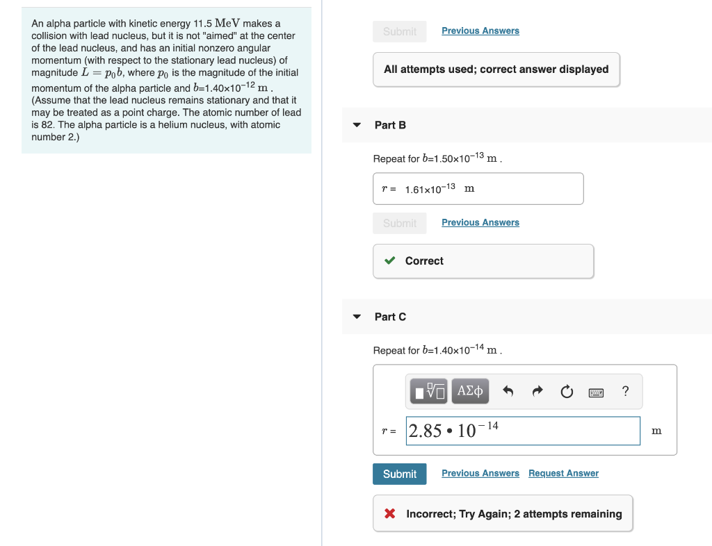 Solved Submit Previous Answers All attempts used; correct | Chegg.com