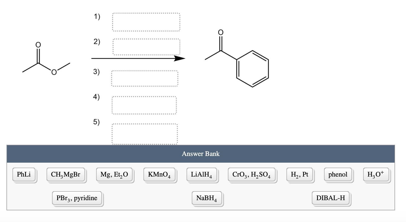 Solved In each reaction box, place the best reagent and | Chegg.com