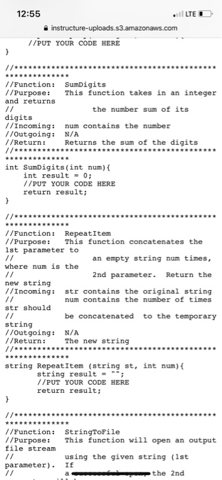 Solved Complete the C++ skeleton program you have been | Chegg.com