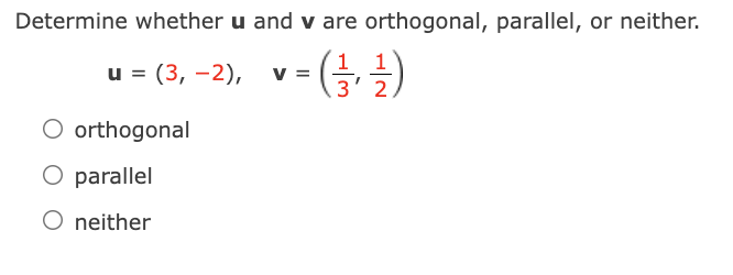 Solved Determine Whether U And V Are Orthogonal, Parallel, 