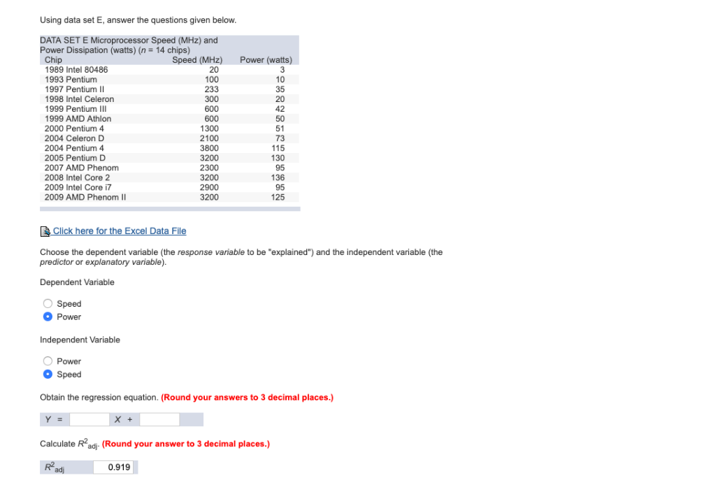 Solved Using data set E, answer the questions given below | Chegg.com Solved Using data set E, answer the questions given below | Chegg.com