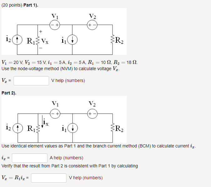 Given The Element Values Calculate The Current Ix