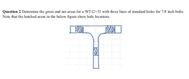 Solved Question 2 Determine the gross and net areas for a | Chegg.com