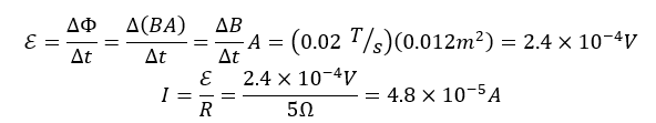 Solved Δ Ba ΔΒ ΔΦ ε Δt Δt Δt ε Α 0 02 Τ S 0 012m2