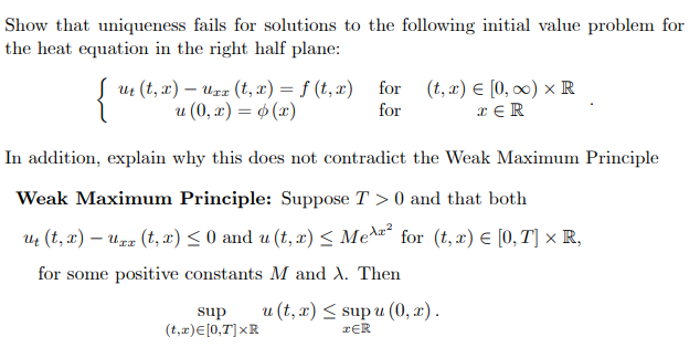 Show that uniqueness fails for solutions to the | Chegg.com