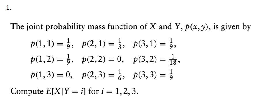 Solved The joint probability mass function of X and | Chegg.com