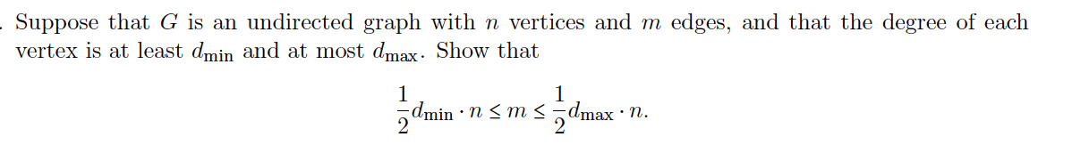 Solved Suppose that G is an undirected graph with n vertices | Chegg.com