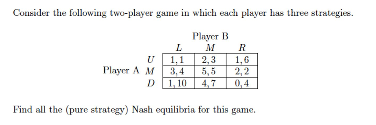 Solved Consider the following two-player game in which each | Chegg.com