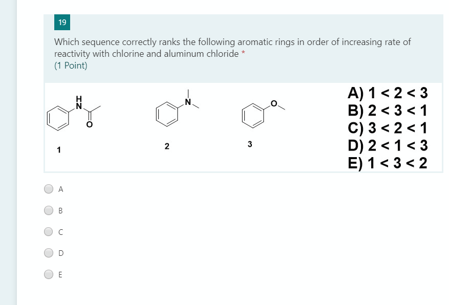 Solved 19 Which sequence correctly ranks the following | Chegg.com