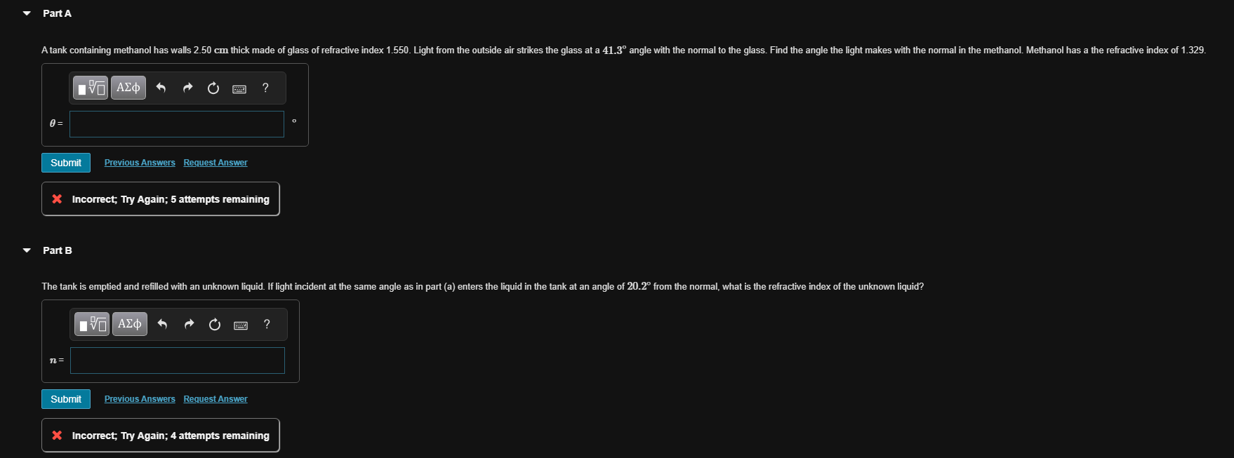 Solved Previous Answers Request Answer Incorrect; Try Again; | Chegg.com