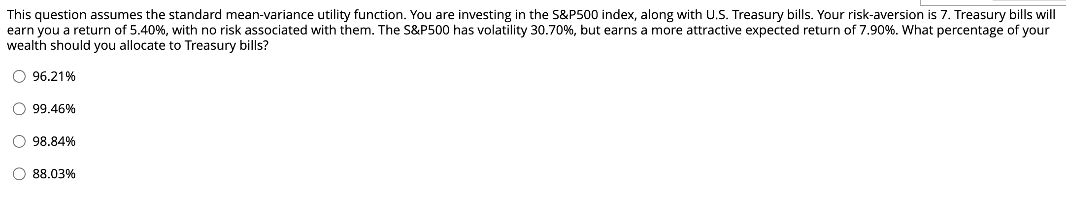 This question assumes the standard mean-variance | Chegg.com