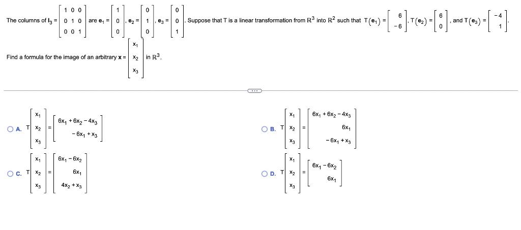Solved The columns of I3=⎣⎡100010001⎦⎤ are | Chegg.com