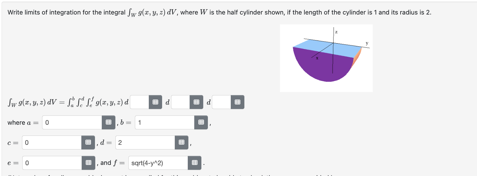 Solved Write limits of ﻿integration for the integral | Chegg.com