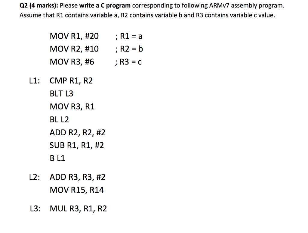 Solved Q2 (4 marks): Please write a C program corresponding | Chegg.com