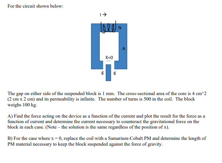Solved For the circuit shown below: teed. N A X=0 09 g The | Chegg.com