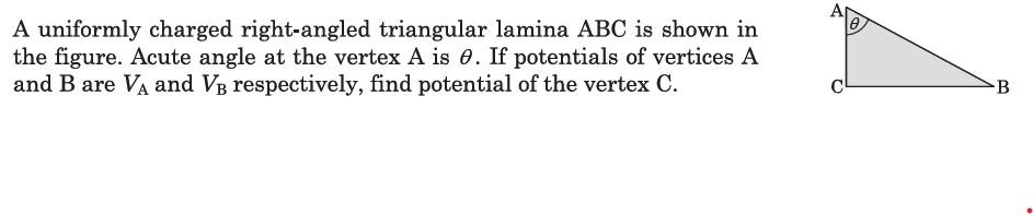 Solved A uniformly charged right-angled triangular lamina | Chegg.com