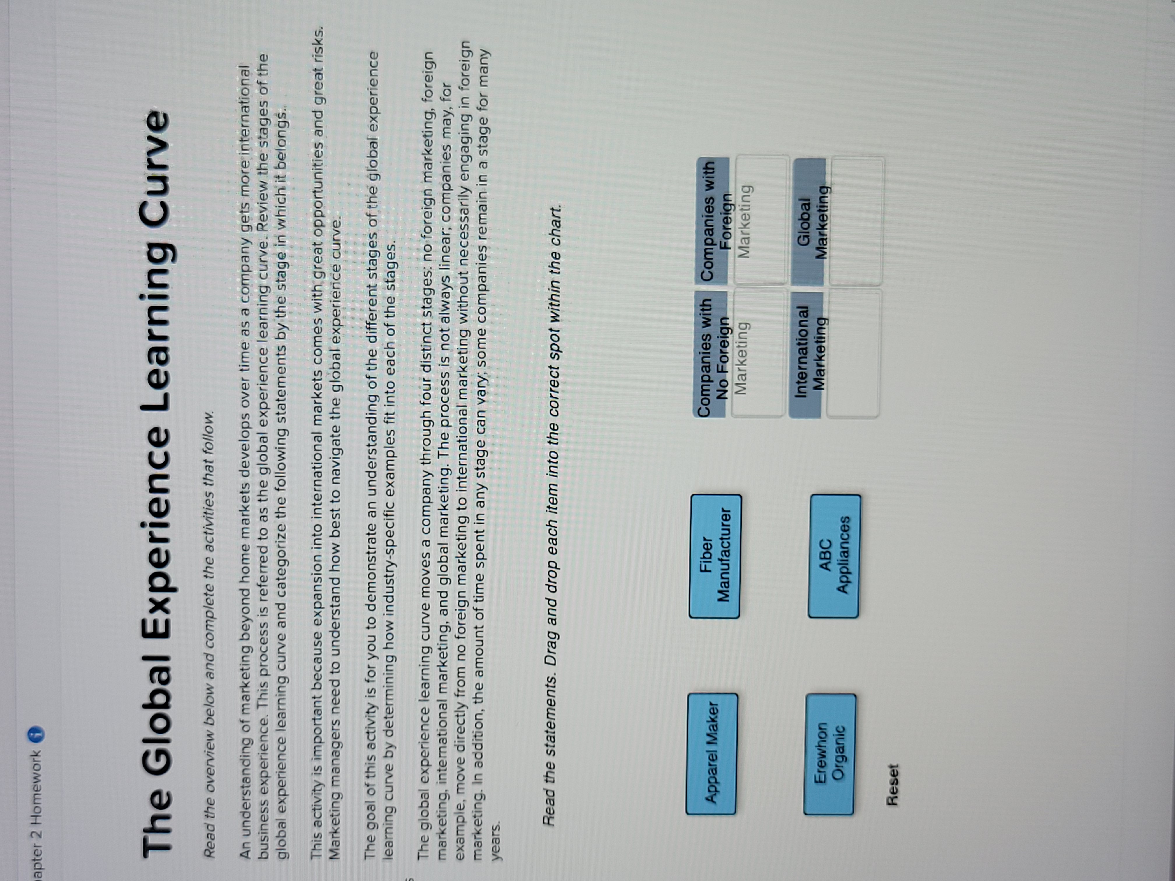 Solved The Global Experience Learning Curve Read the | Chegg.com