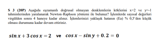 Solved Below Are The Roots Of Simultaneous Nonlinear