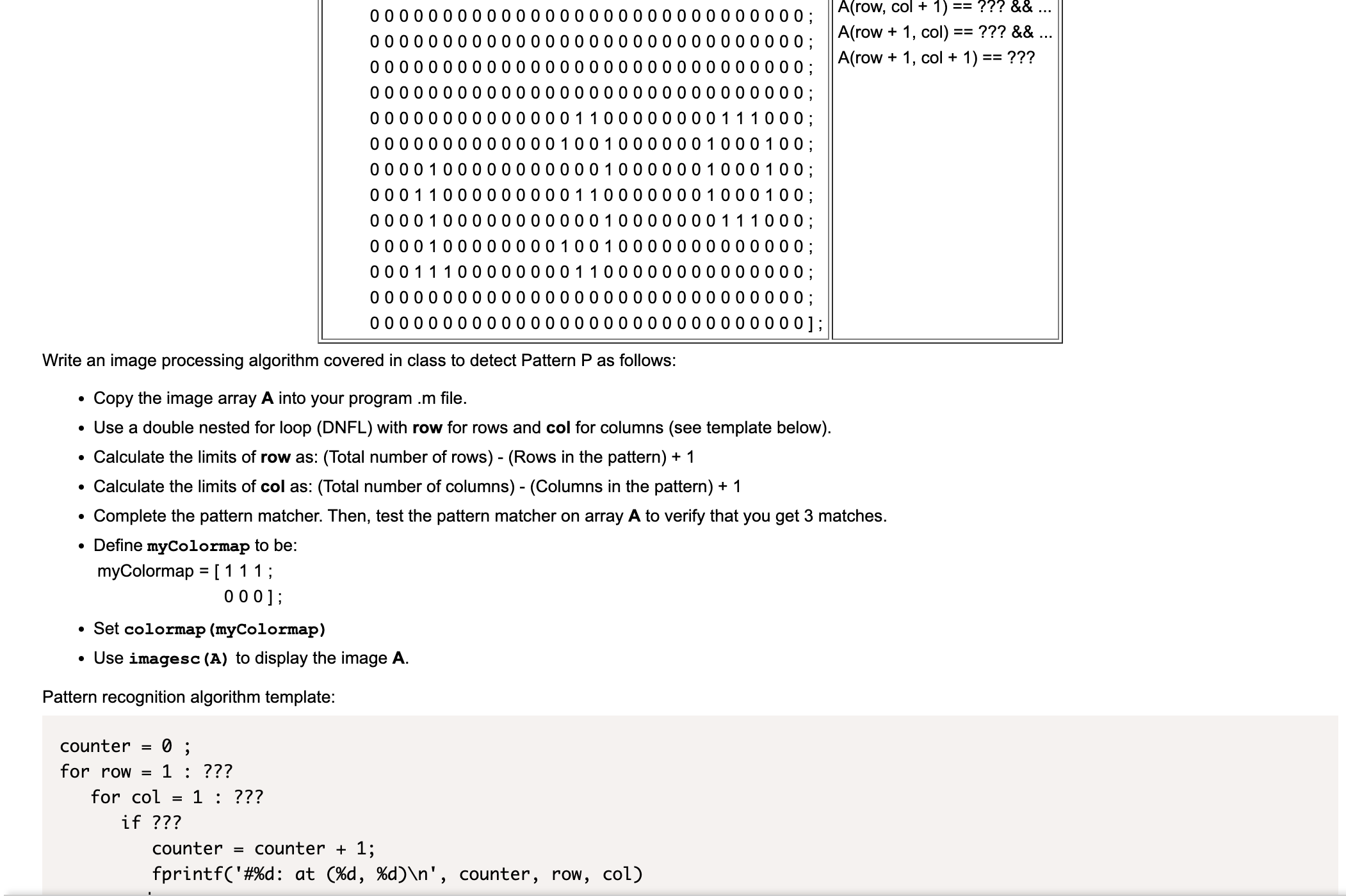 Solved Pattern Recognition Algorithm Template Counter 0 3742