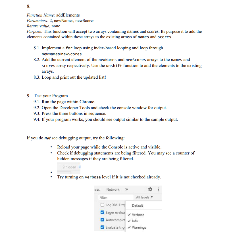 Solved Need help with this JavaScript assignment! I'm really | Chegg.com