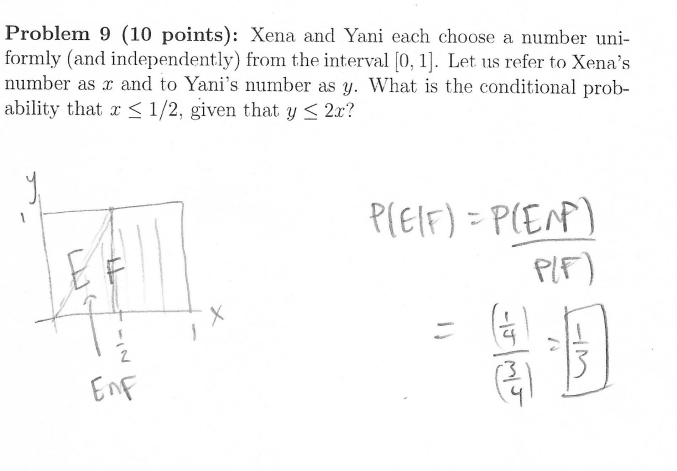 Solved Problem 9 (10 points): Xena and Yani each choose a | Chegg.com