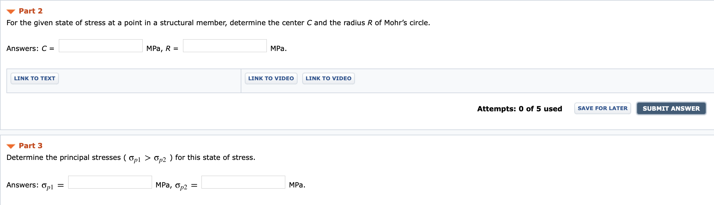 Solved Part 1 Correct Consider a point in a structural | Chegg.com