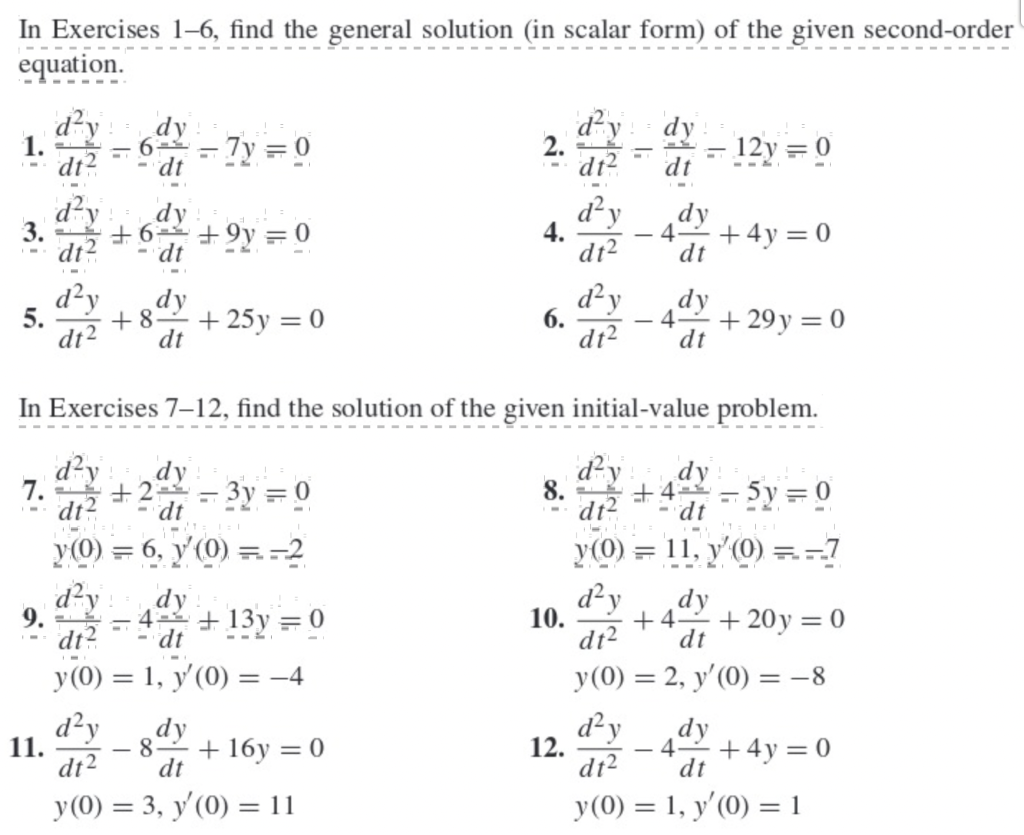 Solved In Exercises 1 6 Find The General Solution In