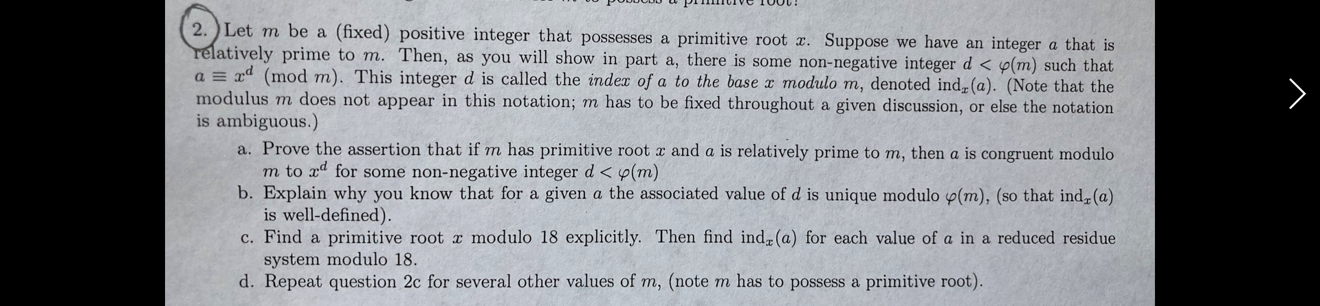 Solved 2. Let m be a (fixed) positive integer that possesses | Chegg.com