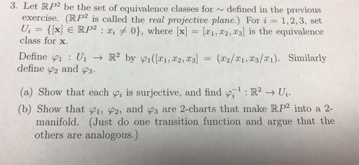 Solved 3. Let RP2 be the set of equivalence classes for | Chegg.com