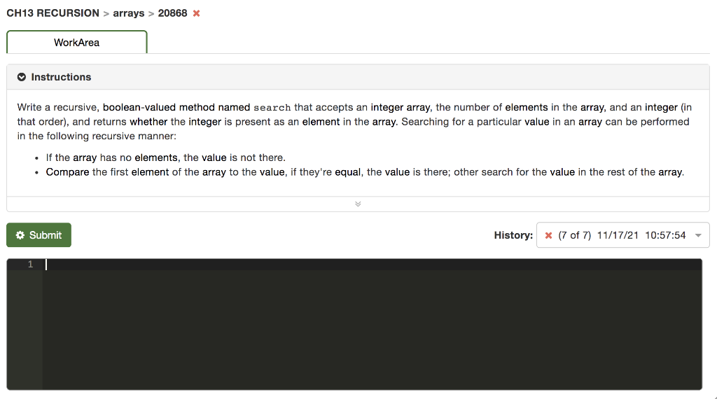 Solved Ch13 Recursion Arrays 20868 X Work Area 