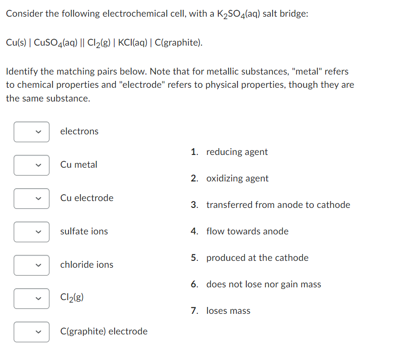 Solved Consider the following electrochemical cell, with a | Chegg.com