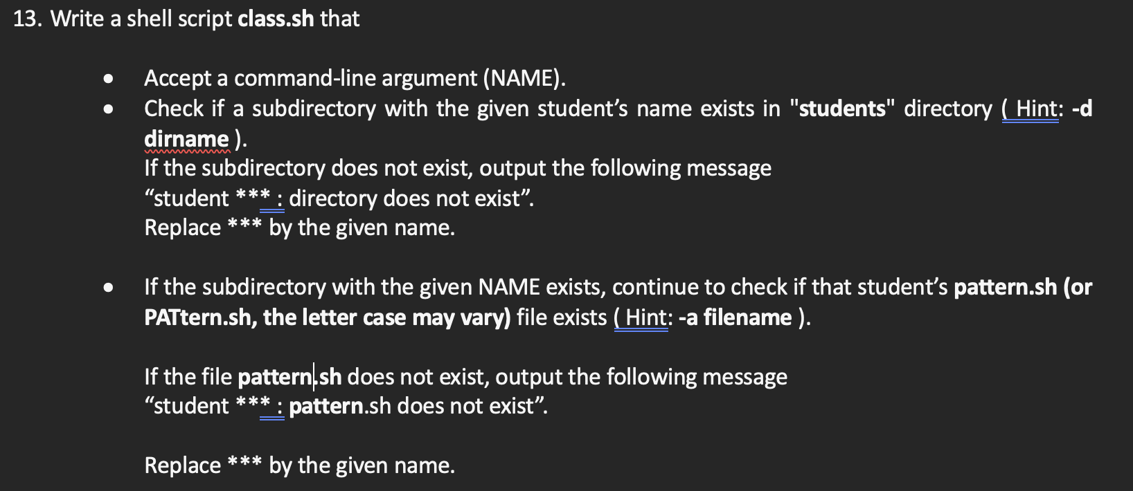 Solved 13. Write a shell script class.sh that Accept a | Chegg.com