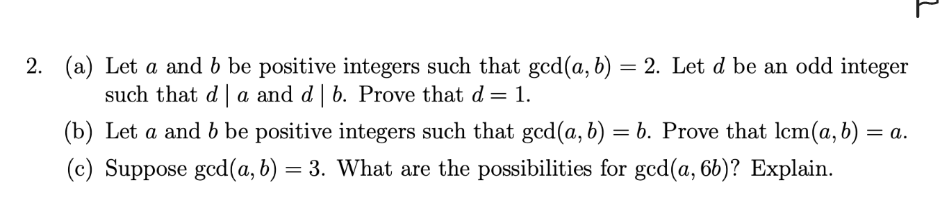 Solved (a) Let a and b be positive integers such that | Chegg.com