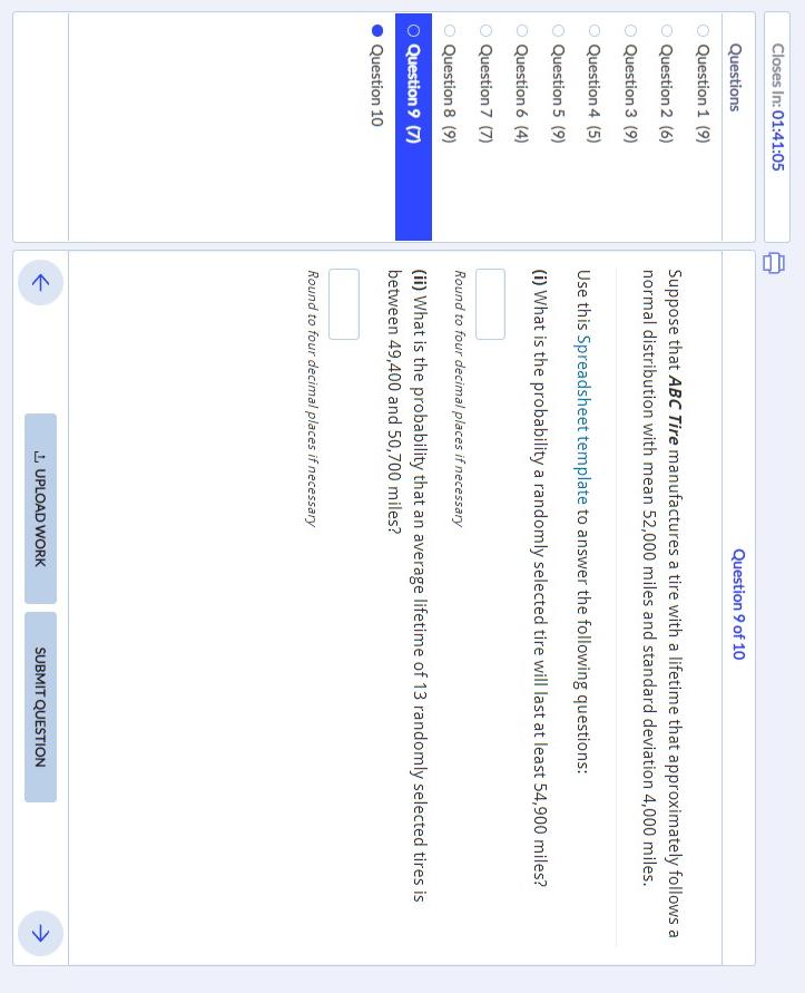 Solved Suppose that ABC Tire manufactures a tire with a | Chegg.com