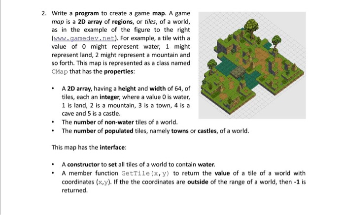 Solved 2. Write a program to create a game map. A game map | Chegg.com