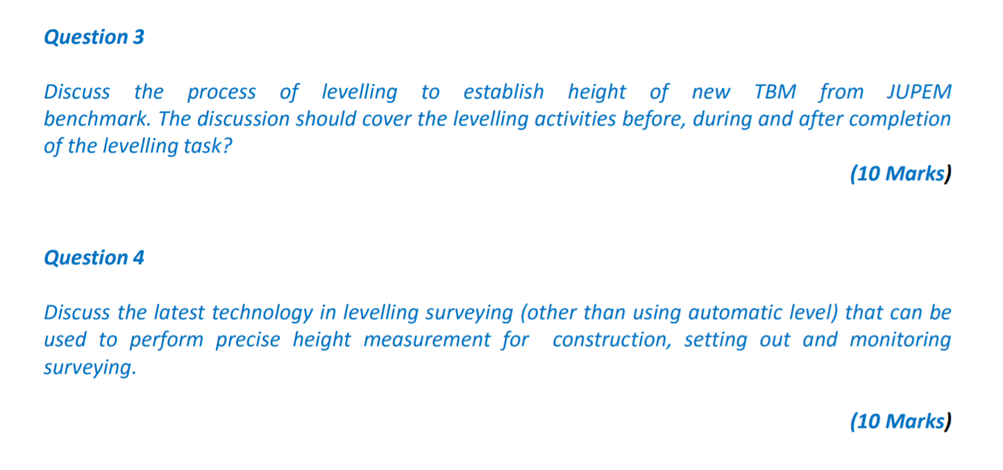 Solved Question 3 Discuss the process of levelling to | Chegg.com
