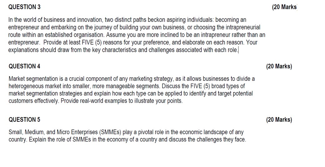 Solved In the world of business and innovation, two distinct | Chegg.com