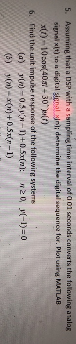 Solved Assuming that a DSP with a sampling time interval of | Chegg.com