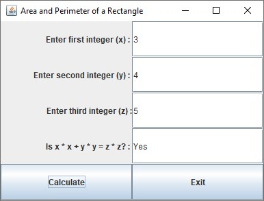 Solved Java: Write a GUI program that will accept three | Chegg.com