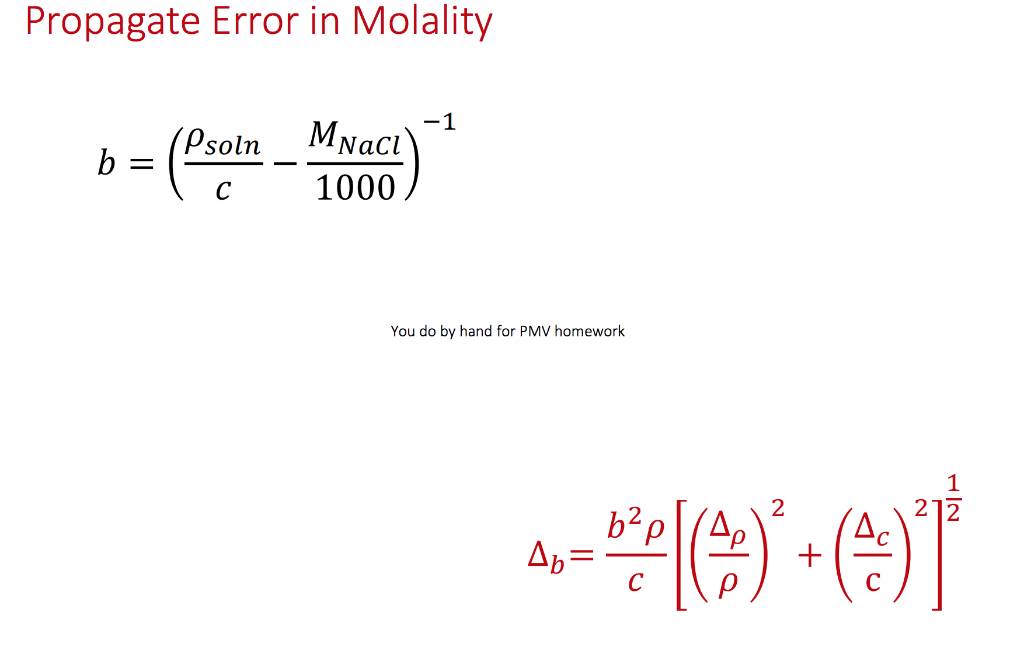 Solved Can you help me calculate the error propagation | Chegg.com