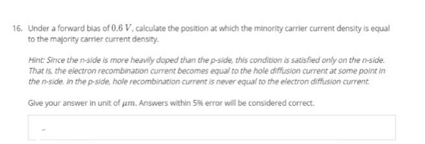 16 Under A Forward Bias Of 0 6 V Calculate The