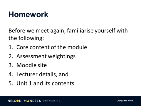 Homework Before we meet again, familiarise yourself | Chegg.com