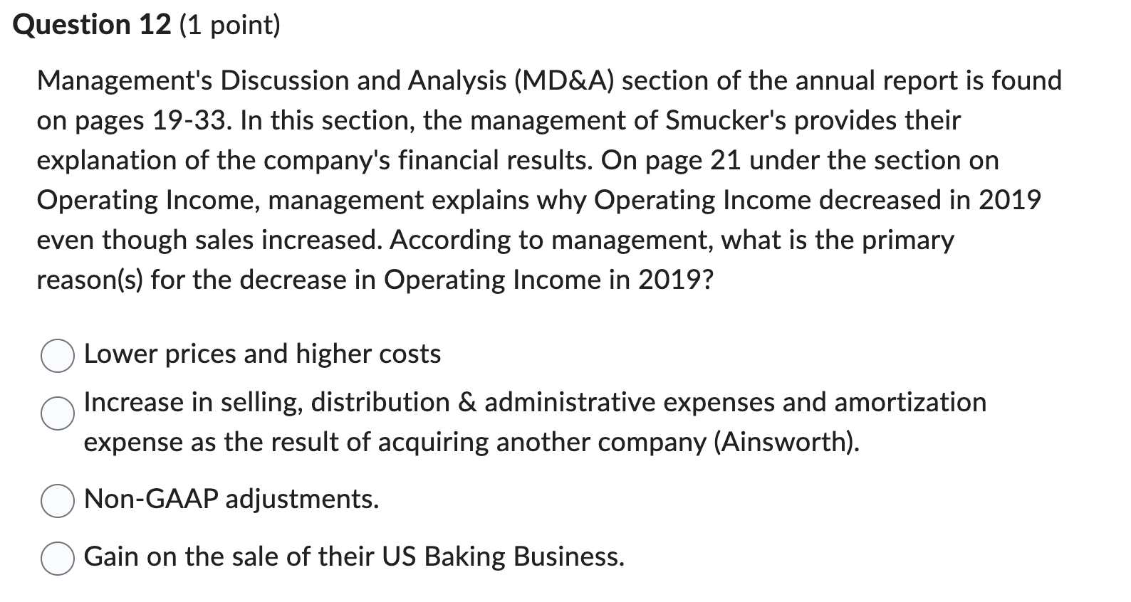 Solved Management's Discussion and Analysis (MD\&A) section | Chegg.com