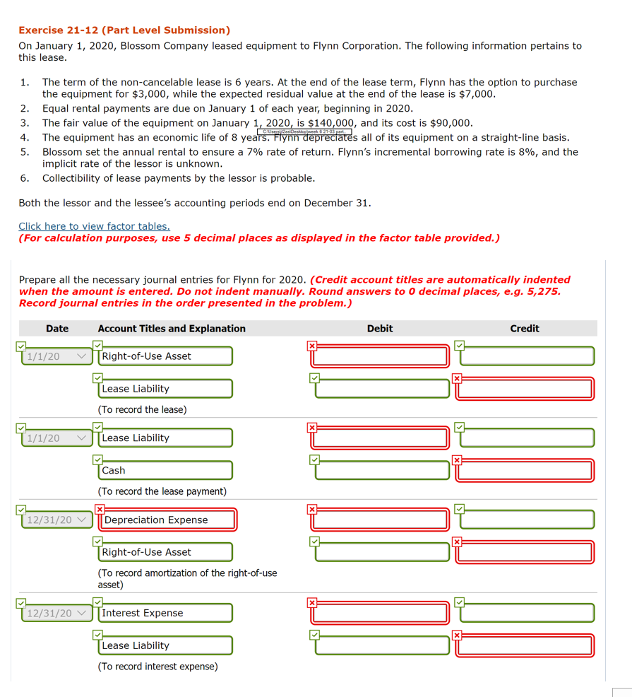 Solved Exercise 21 12 Part Level Submission On January 1 Chegg