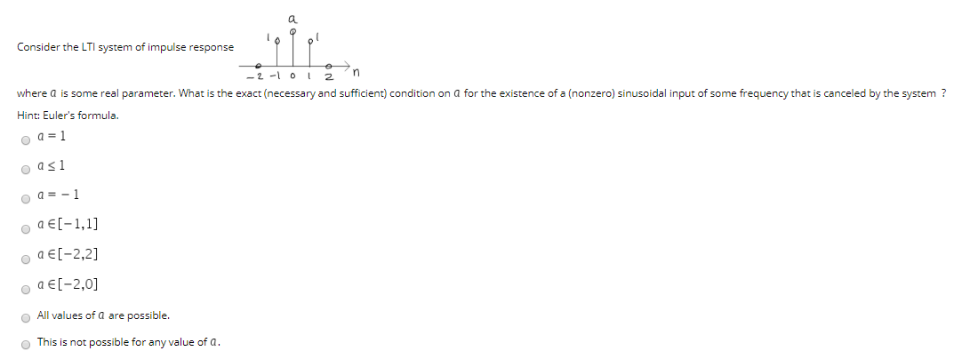 Solved a Consider the LTI system of impulse response n -2 -1 | Chegg.com