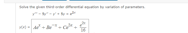 Solved Solve the given third-order differential equation by | Chegg.com