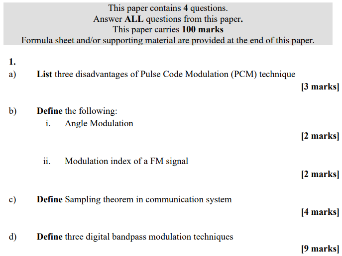 Solved This paper contains 4 questions. Answer ALL questions | Chegg.com